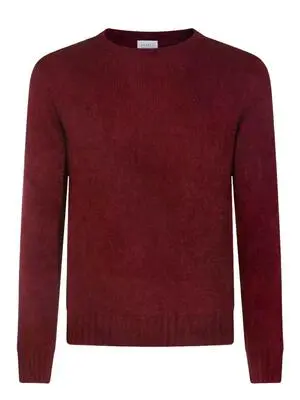 04651 / A TRIP IN A BAG Crew-neck Bouclé-knit Sweater - Red