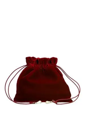 ALEVI MILANO ALEVI MILANO Velvet Drawstring Pouch Red