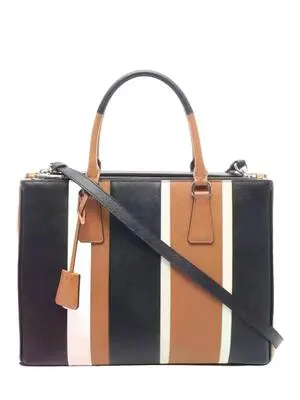 Prada Prada Saffiano Galleria Double Zip Satchel Black