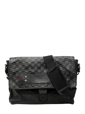 Gucci Embossed Leather Crossbody Bag - Black