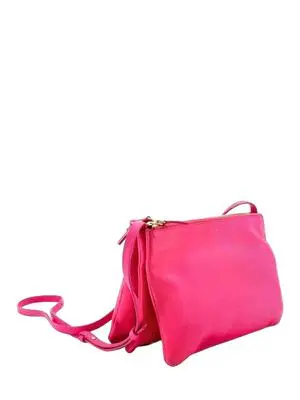 Celine Celine Trio Leather Crossbody Bag Pink