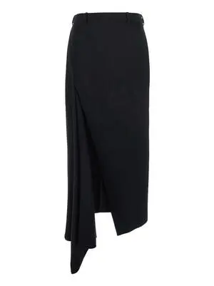 GIVENCHY Asymmetric Draped Midi Skirt