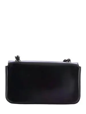 Celine Triomphe Chain Leather Small Shoulder Bag - Black
