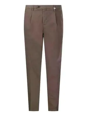 MYTHS Pleated Tapered-leg Trousers - Brown