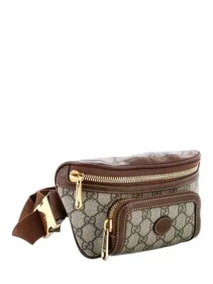 Gucci Interlocking G Patch Gg Coated Canvas Belt Bag - Brown