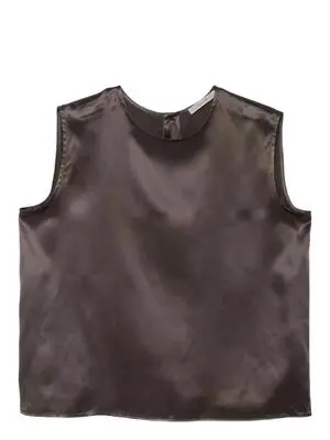 DUSAN Dusan Crepe Satin Sleeveless Top