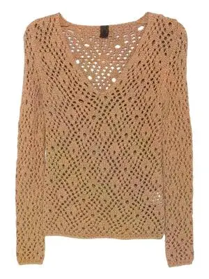 DOLCE & GABBANA 2000s Open-Knit V-Neck Sweater
