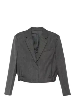 JUUN.J Cropped Herringbone Jacket - Grey