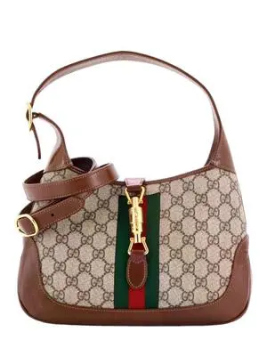 Gucci Jackie 1961 Gg Coated Canvas Small Hobo Bag - Brown