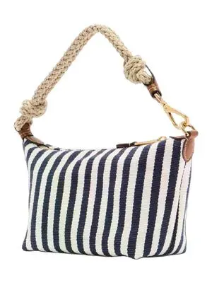 MIU MIU Miu Miu Striped Cotton And Leather Pouch