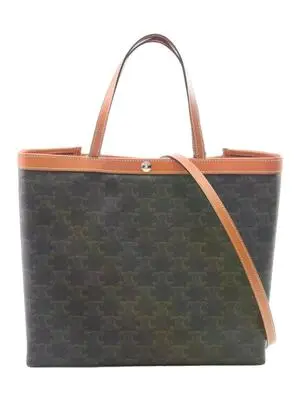 Celine Triomphe Canvas Two-way Tote Bag - Black