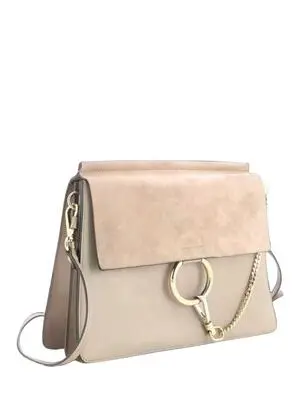 Chloé Faye Leather And Suede Shoulder Bag - Grey