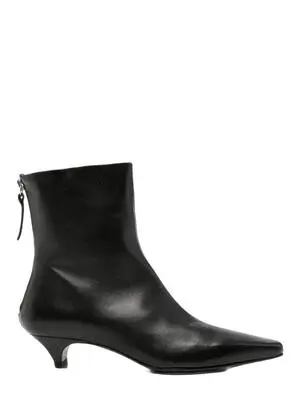 HALMANERA Leather Ankle Boots - Black