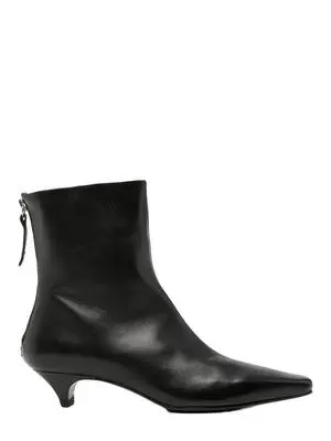 HALMANERA Leather Ankle Boots - Black