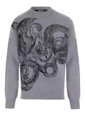 Just Cavalli Crew Neck Long Sleeve Sweatshirt - Grey
