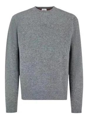 TOD'S Crew Neck Sweater With Suede Details - Grey