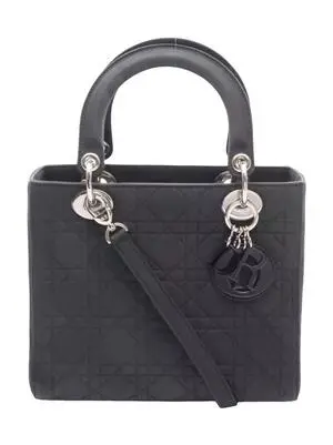 Dior Lambskin Cannage Lady Satchel - Black
