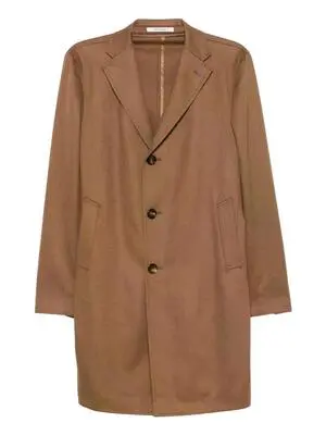 Tagliatore Single-breasted Notched Lapel Coat - Brown