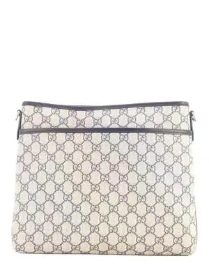Gucci Gg Coated Canvas Messenger Bag - Blue