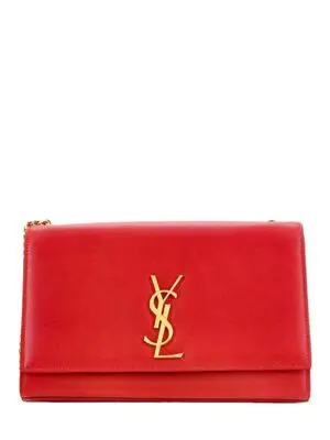 Saint Laurent Classic Monogram Grainy Leather Medium Crossbody Bag - Red