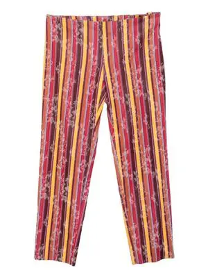 ROMEO GIGLI 1990s Floral Print Striped Trousers - Red