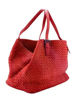 Bottega Veneta A-shape Intrecciato Nappa Large Tote Bag - Red