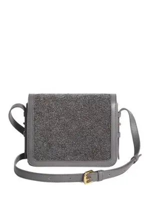 Maison Kitsuné Edie Fox Plaque Shoulder Bag - Grey