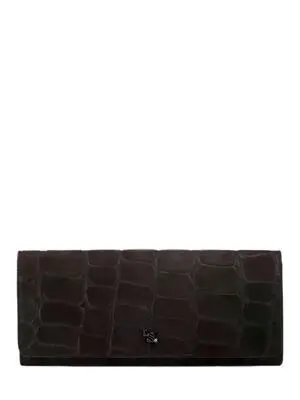 LE SILLA Le Silla Crocodile-Effect Suede Clutch Bag