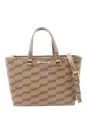Balenciaga Bb Monogram Tote Bag - Neutrals