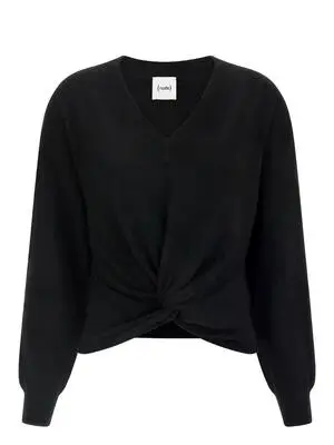 NUDE Knot-detail V-neck Sweater - Black
