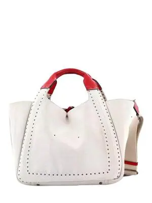 Valentino Garavani Valentino Garavani Atelier 01 Studded Canvas Medium Tote Bag Neutrals