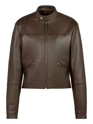 TOD'S Leather Biker Jacket - Brown