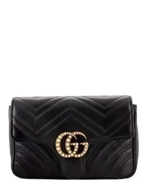 Gucci Gg Marmont Leather Belt Bag - Black