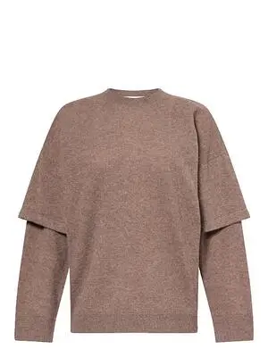 DARKPARK Troy Double-sleeve Cashmere And Wool Knit Jumper - Brown
