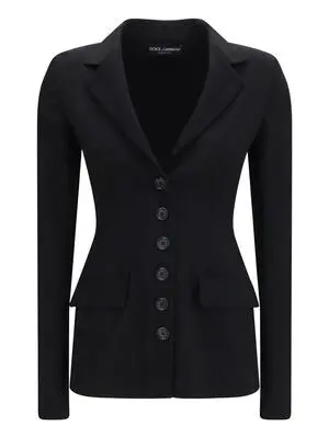 DOLCE & GABBANA Dolce & Gabbana Single-Breasted Stretch Wool Jacket With Notch Lapel