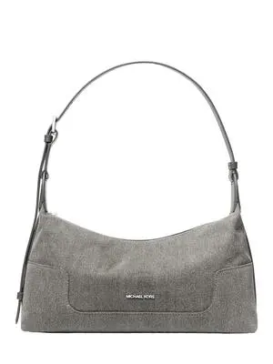 Michael Kors MICHAEL KORS Teddi Medium Washed Denim Shoulder Bag Grey