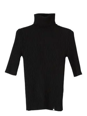 Herno Ribbed-knit Mock Neck Sweater - Black