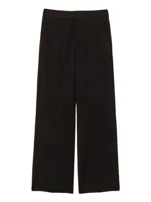 TWINSET Crepe Logo Straight-leg Trousers - Black