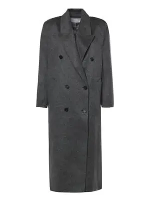 THE FRANKIE SHOP Wool Double-breasted Coat - Grey