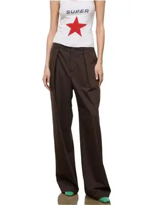 Staud Maysen Wide Leg Tailored Trousers - Earth