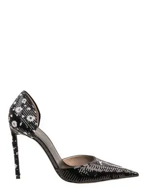 TOM FORD Tom Ford Pointed-Toe Sequined Stiletto High Heels Black