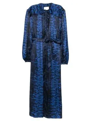 Isabel Marant Étoile Abstract Print Satin Maxi Dress - Blue