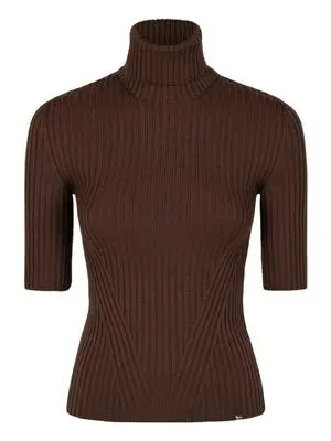 Herno HERNO Ribbed Knit Short Sleeve Turtleneck Sweater No