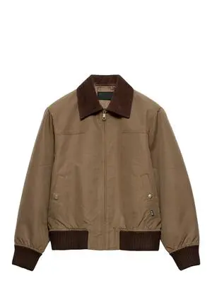 Prada Technical Canvas Bomber Jacket - Brown