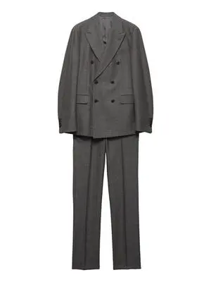 Prada Double-breasted Wool Suit - Brown