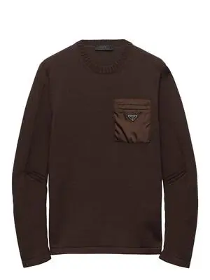 PRADA Prada Wool Sweater With Nylon Patch Pocket