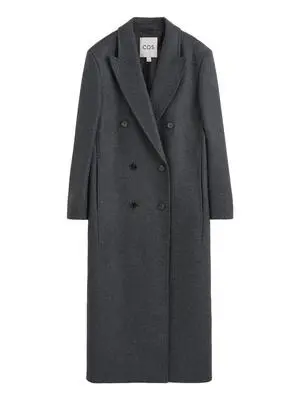 Cos Wool-blend Double-breasted Coat - Gray