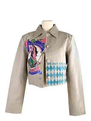 MAISON RUBAIYAT Maison Rubaiyat Hand-Painted Leather Jacket