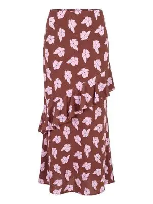 PALM COLLECTIVE Palm Collective Magnolia Skirt - Floral Print Midi Skirt