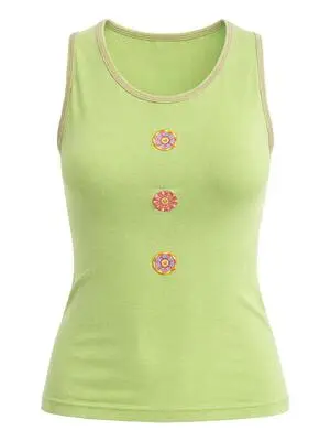 CONQUISTA Conquista Embellished Sleeveless Cotton Tank Top